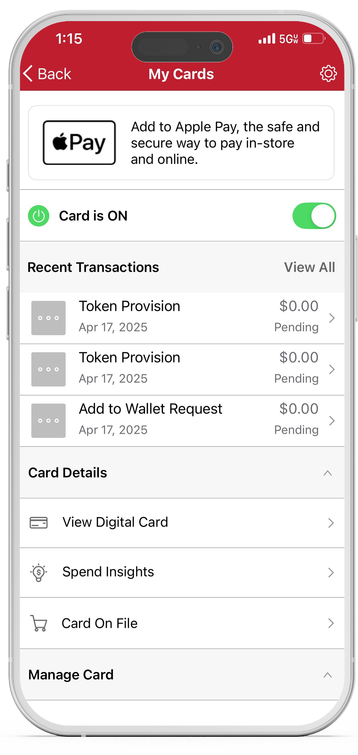 Debit Card Control - City National Bank